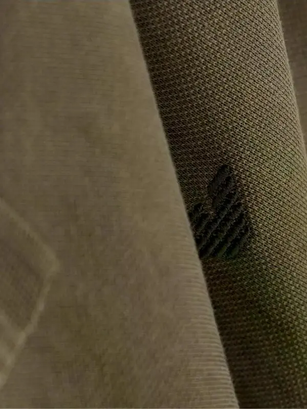 Emporio Armani Polo Shirt In Piqué With Partial Zip - Green
