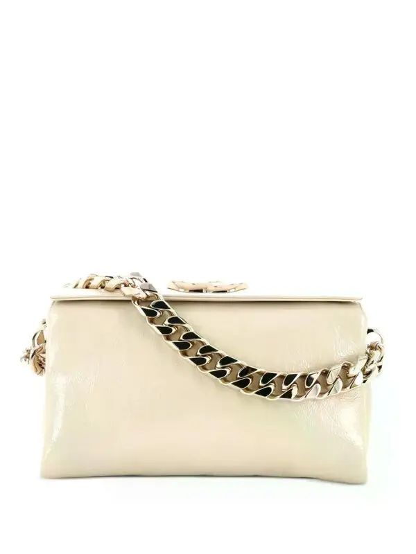 Gucci Gg Soft Chain Handle Bag Patent Small Shoulder Bag - Neutrals