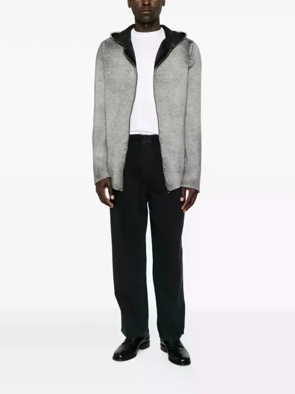 Avant Toi Knitted Zip-up Hooded Sweater - Grey