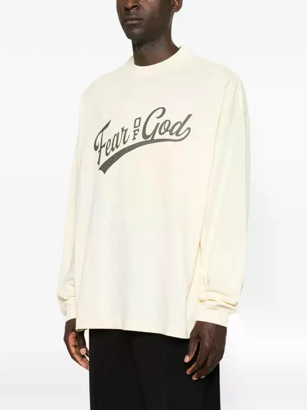 Fear Of God Logo-print Long-sleeve T-shirt - Neutrals
