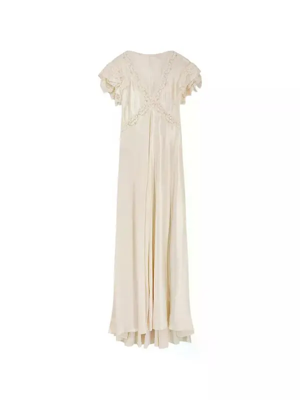 Alberta Ferretti Lace-trim Maxi Dress