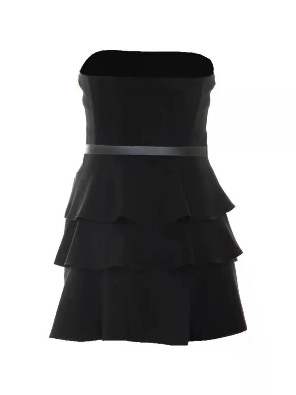 Elisabetta Franchi Belted Tiered Dress - Black