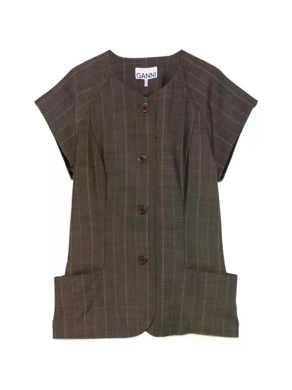 GANNI Pinstripe Vest