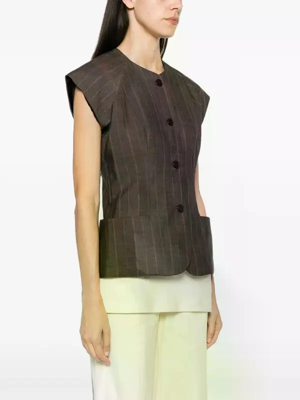 GANNI Pinstripe Vest