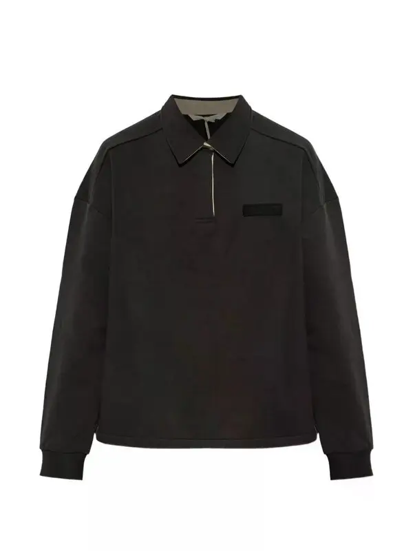 RETHINKIT STUDIOS Oversized Logo-patch Polo Shirt - Black