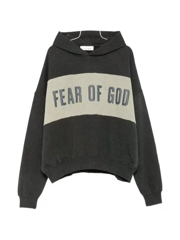 Fear Of God Logo-print Panelled Hoodie - Black