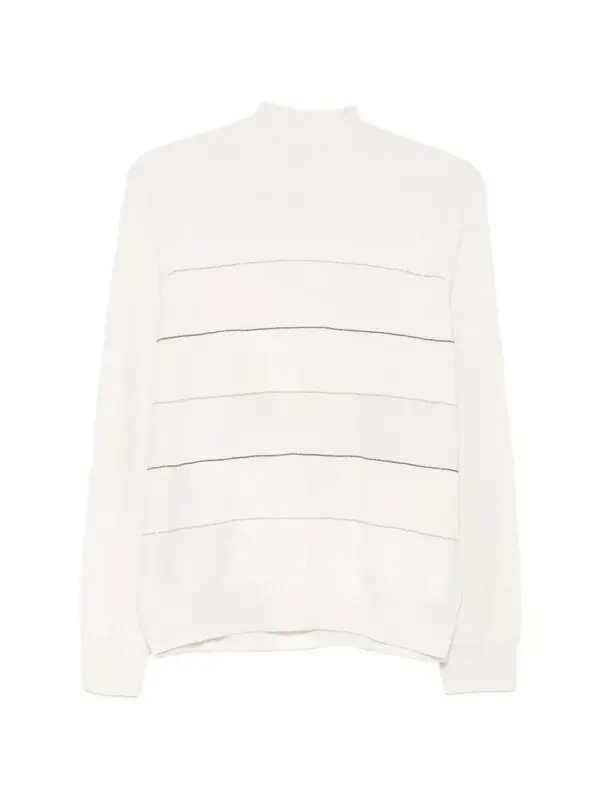 Peserico Beaded Stripe Sweater - Neutrals
