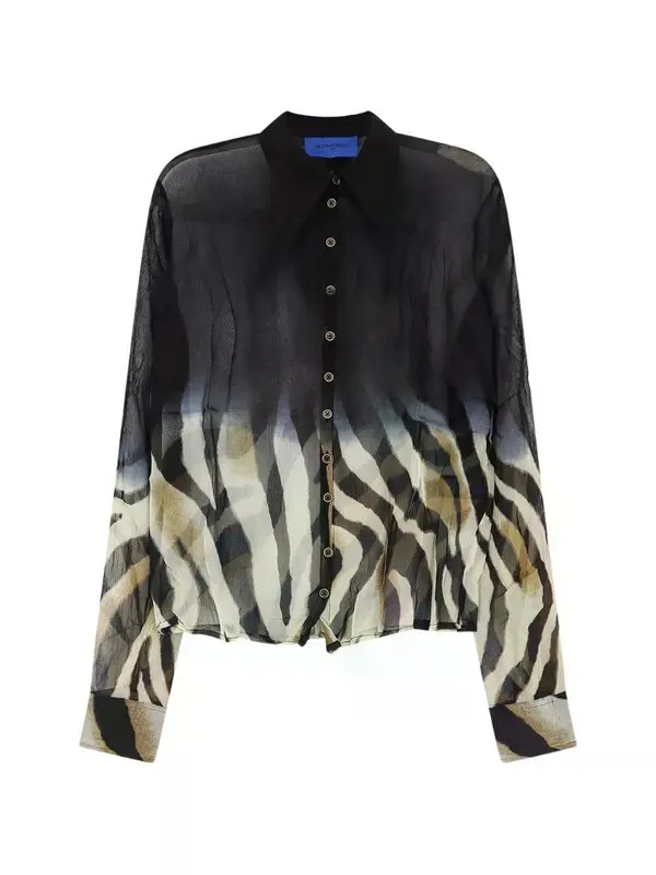 MES DEMOISELLES Zebra Print Long Sleeve Shirt