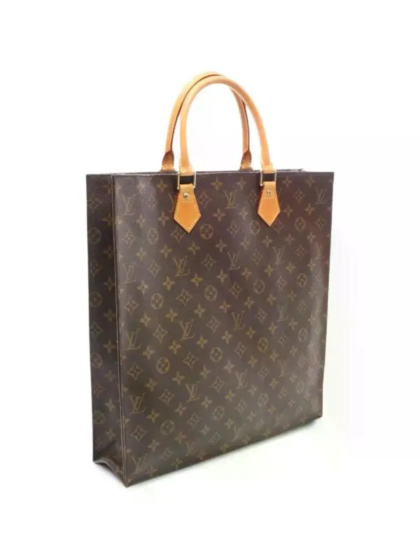 LOUIS VUITTON Monogram Canvas Sac Plat Tote Bag - Brown