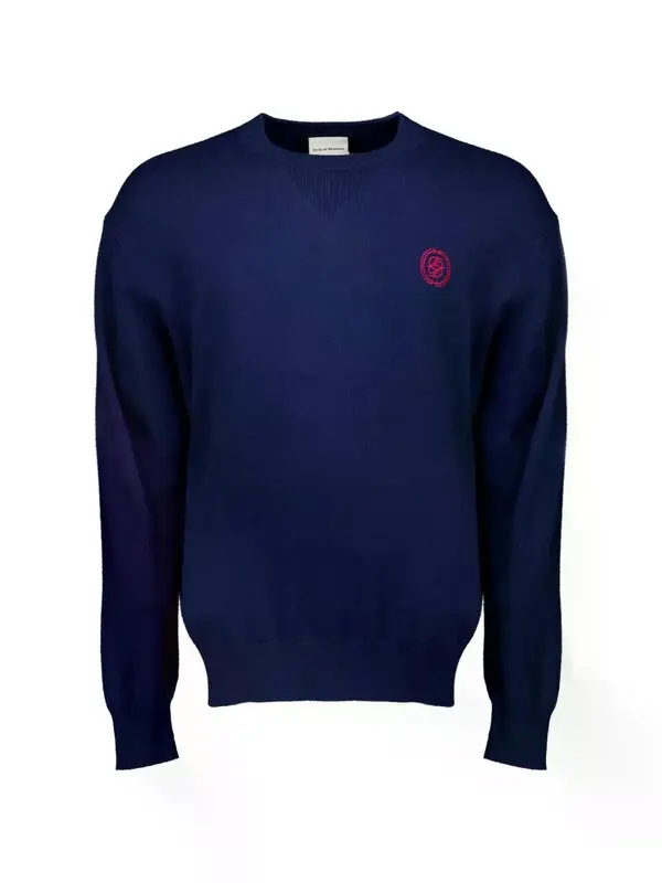 Drole De Monsieur Logo-embroidered V-insert Sweater