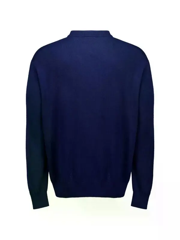 Drole De Monsieur Logo-embroidered V-insert Sweater
