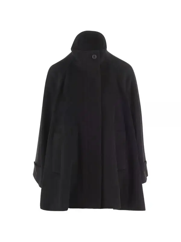 Tagliatore Leila High-neck Wool Cape Jacket