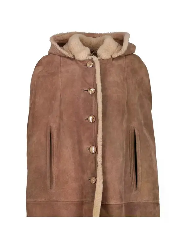 RITZ SADDLER VINTAGE Hooded Shearling Cape