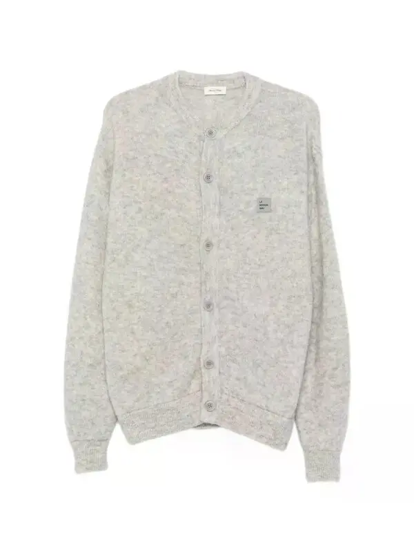 American Vintage Logo Patch Button-up Cardigan - Grey