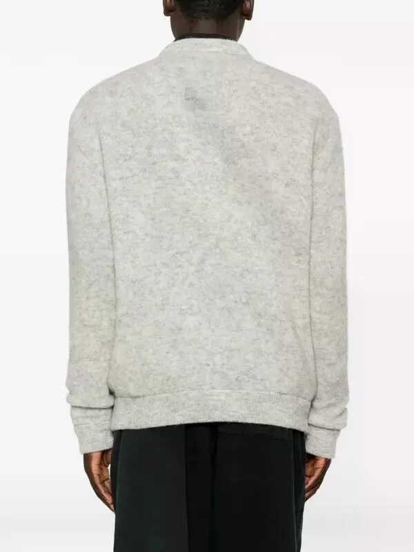 American Vintage Logo Patch Button-up Cardigan - Grey