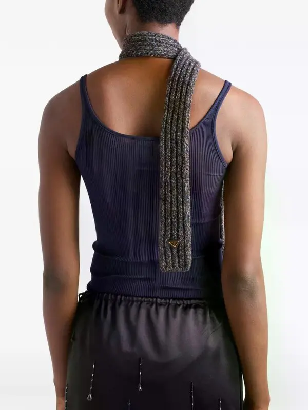 Prada Ribbed Knit Silk Tank Top