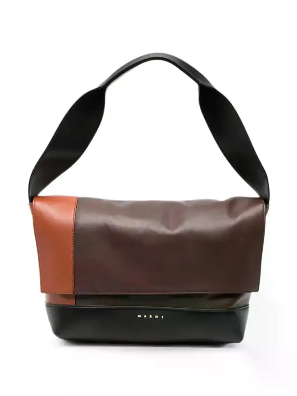 Marni Colour-block Leather Shoulder Bag - Brown