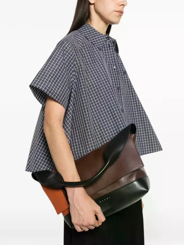 Marni Colour-block Leather Shoulder Bag - Brown