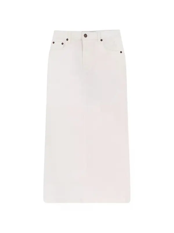 TONYWACK Stitched-profile Ripped Mid Skirt