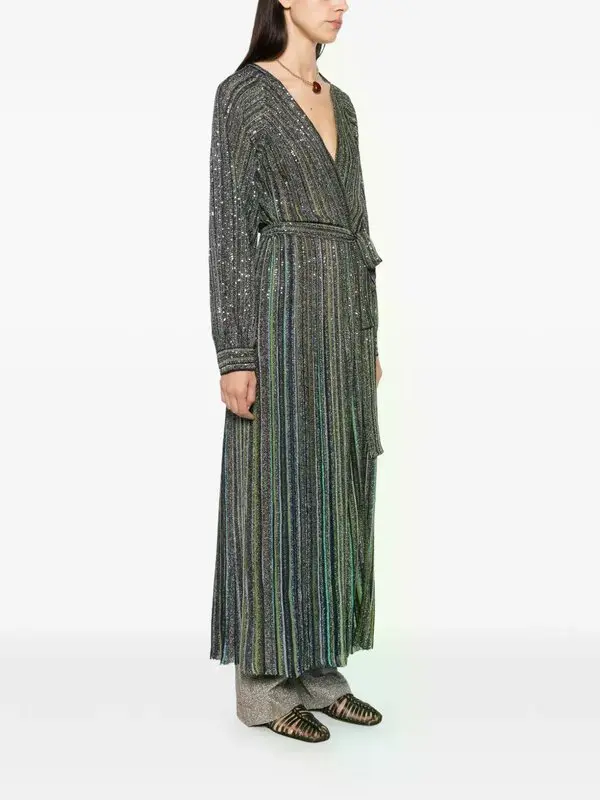 Missoni Sequin Embellished Striped Cardigan - Blue