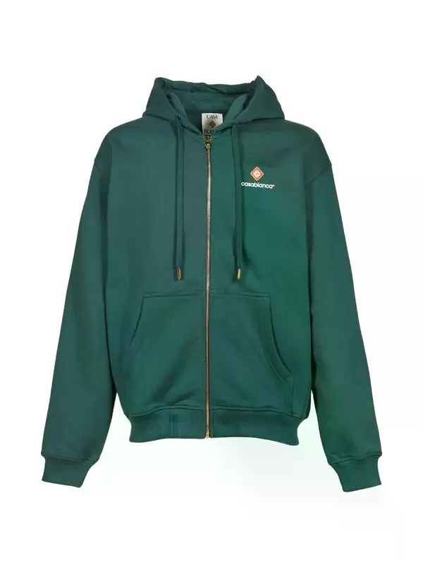 Casablanca Sport-type Zip‑up Hooded Sweatshirt - Green