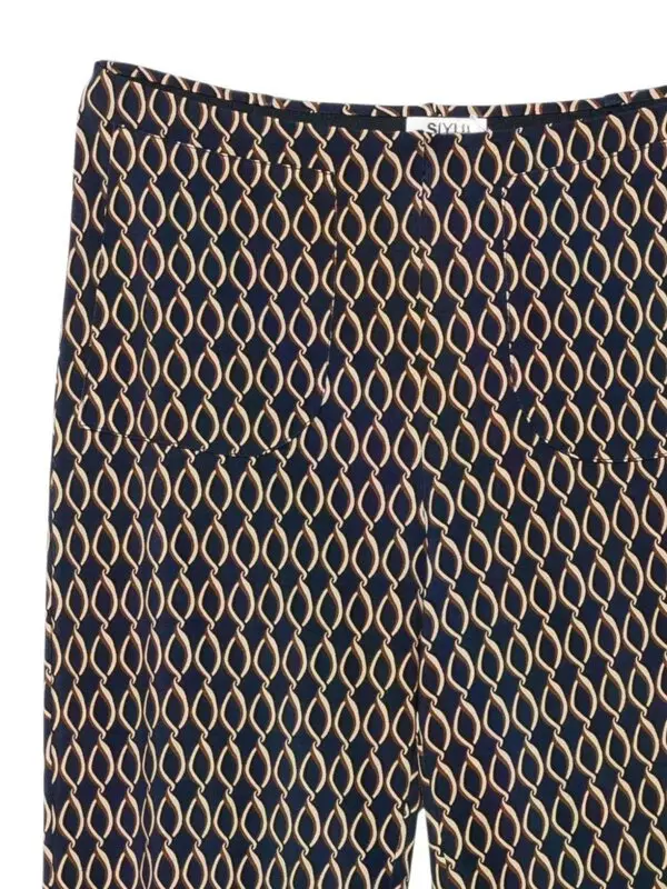 SIYU Geometric-print Flared Trousers
