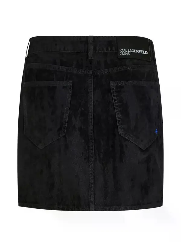 Karl Lagerfeld Velvet Denim Mini Skirt