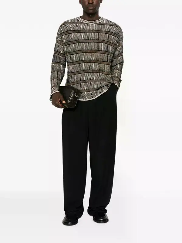Giorgio Armani Striped Jacquard-knit Sweater