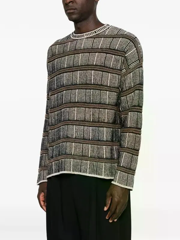 Giorgio Armani Striped Jacquard-knit Sweater