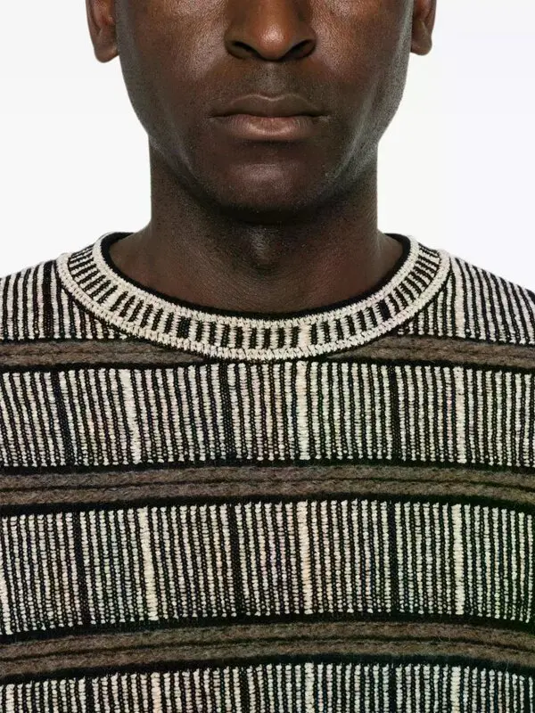 Giorgio Armani Striped Jacquard-knit Sweater