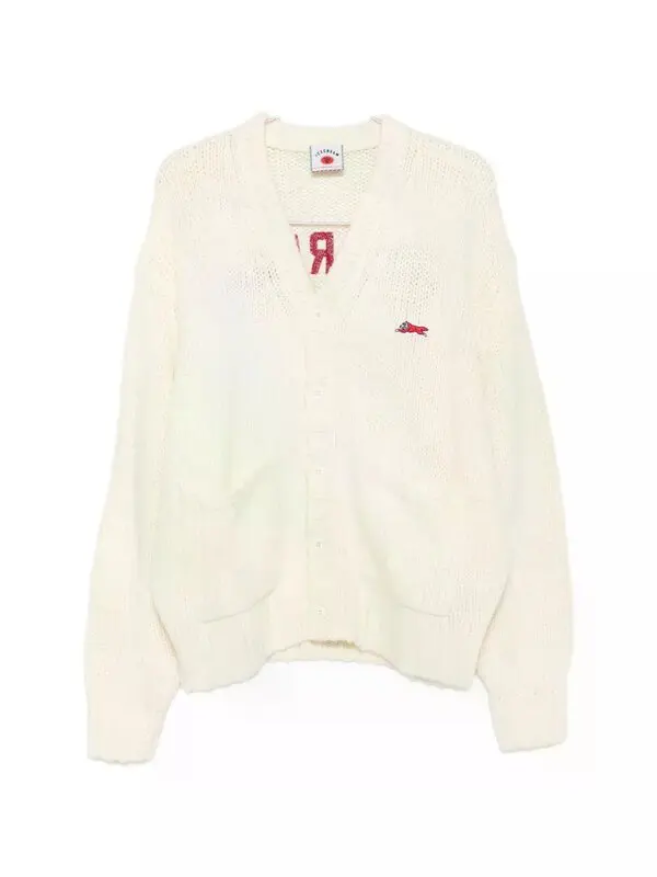 ICECREAM Logo-embroidered V-neck Cardigan - Neutrals