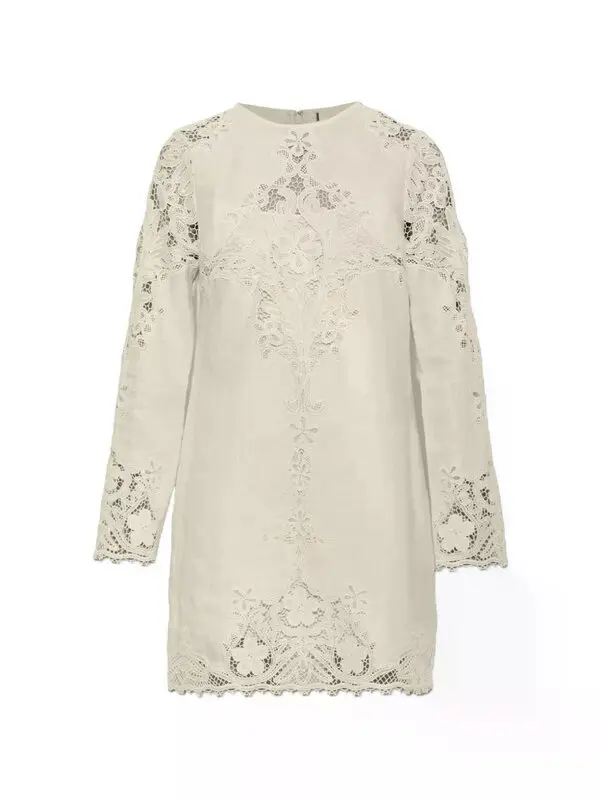 Ulla Johnson Camie Lace-panelled Mini Dress - Neutrals
