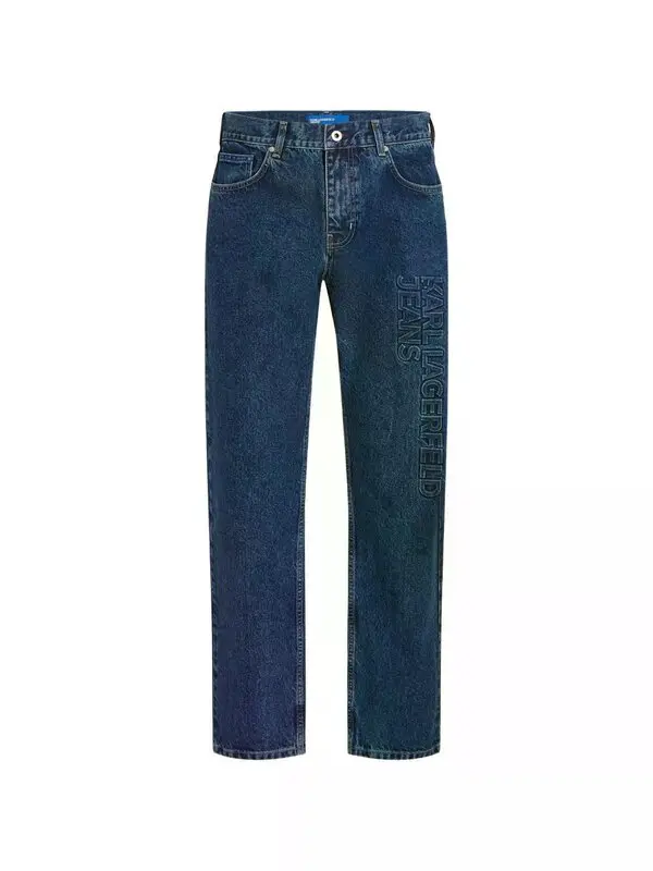 Karl Lagerfeld Straight Logo Jeans - Blue