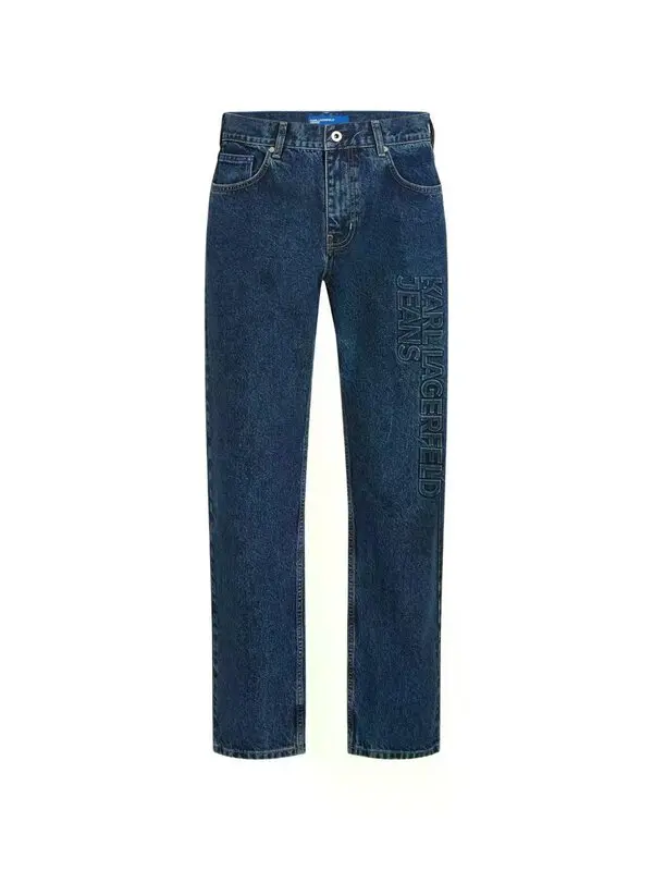 Karl Lagerfeld Straight Logo Jeans - Blue
