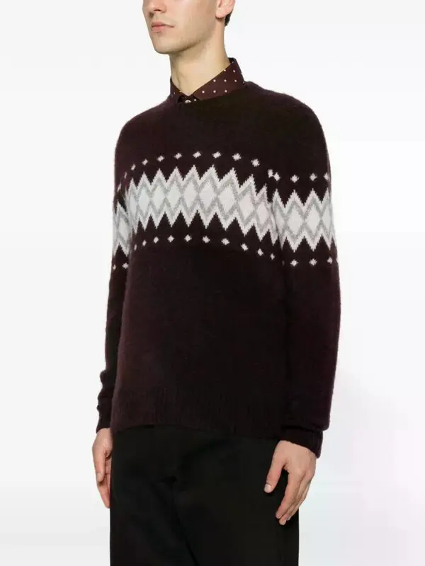Eleventy Crew Neck Fair Isle-knit Sweater