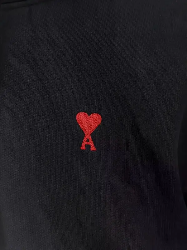 AMI Paris Cotton Hoodie With De Coeur Embroidery