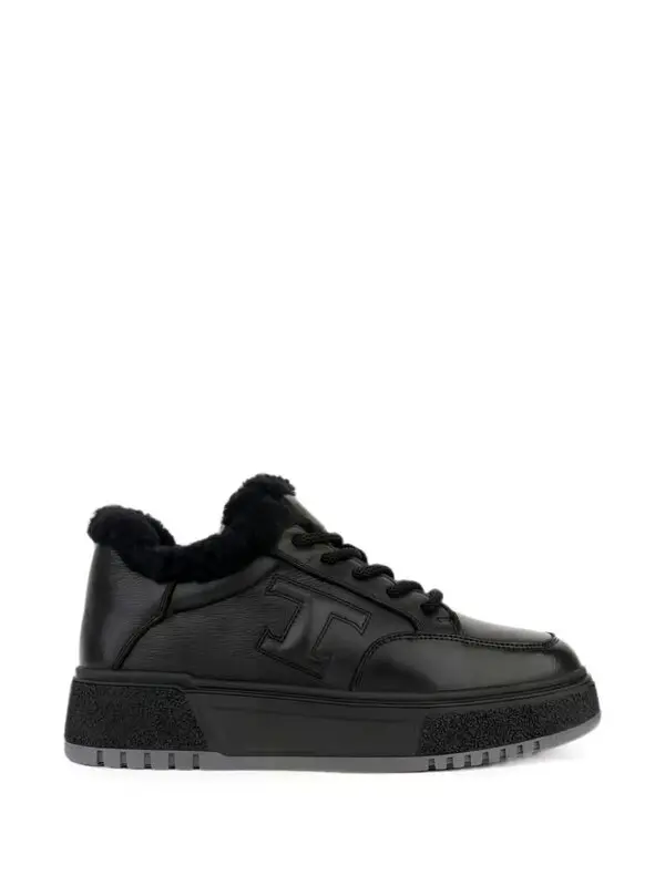 LINDA BAUMANN Shearling-trim Platform Sneakers