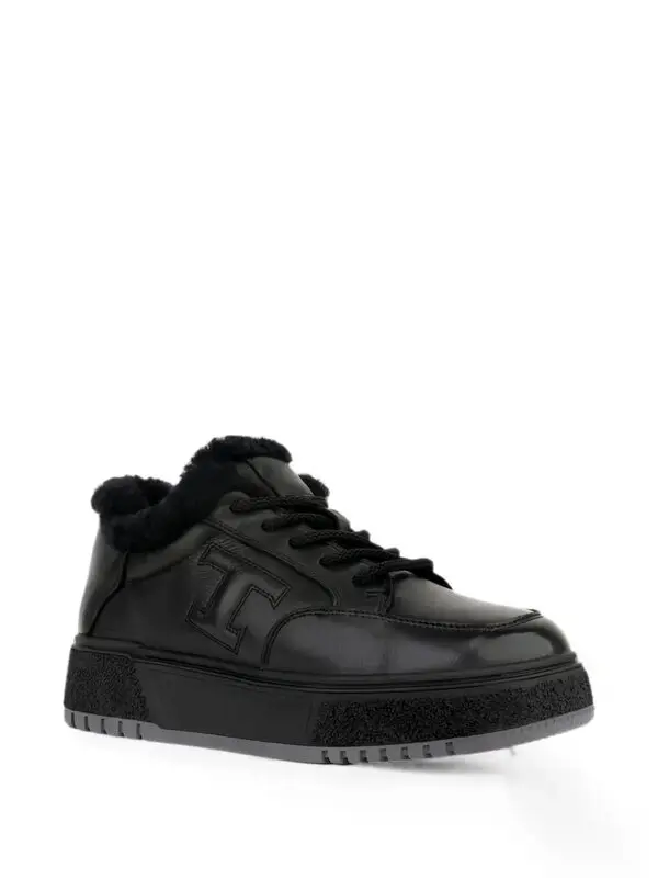 LINDA BAUMANN Shearling-trim Platform Sneakers