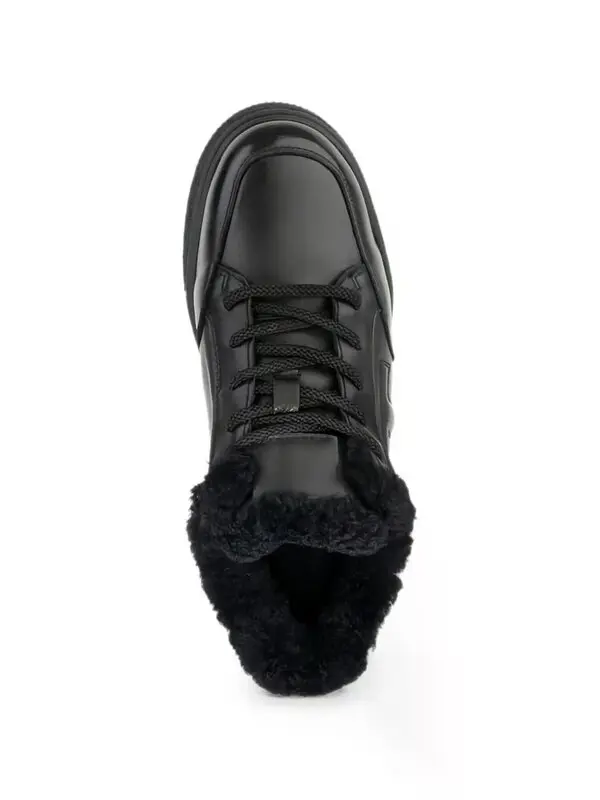 LINDA BAUMANN Shearling-trim Platform Sneakers