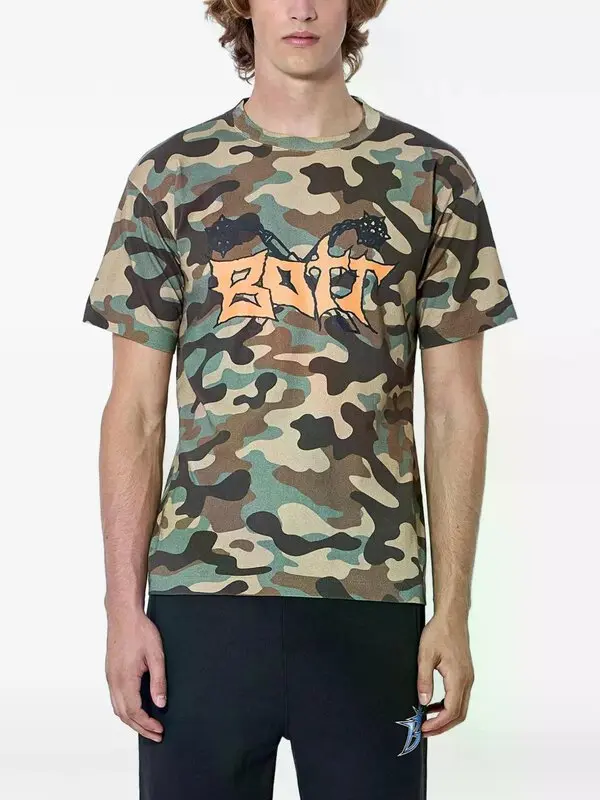 BOTT Flail Camouflage-print Logo-motif T-shirt