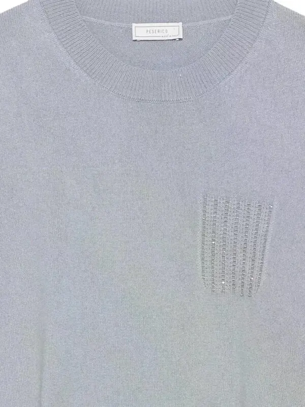 Peserico Crew Neck Embellished Sweater