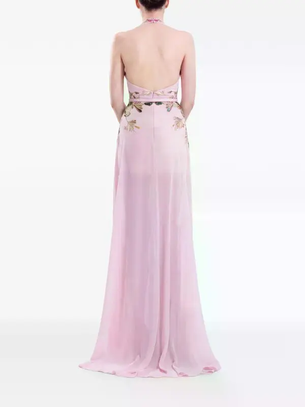 SAIID KOBEISY Embroidered Maxi Evening Dress