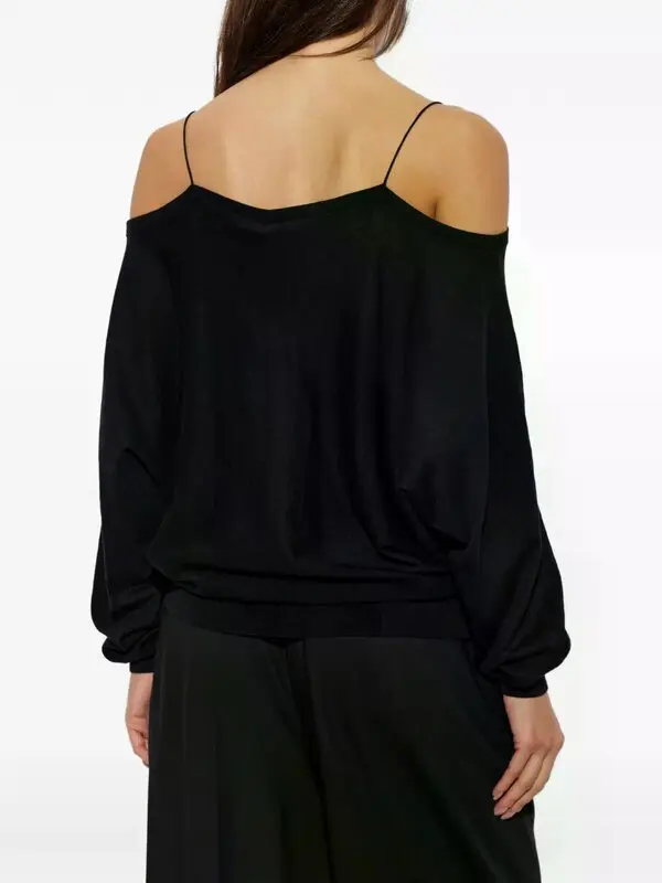 IRO PARIS Ivoire Lace-trim Cold-shoulder Sweater