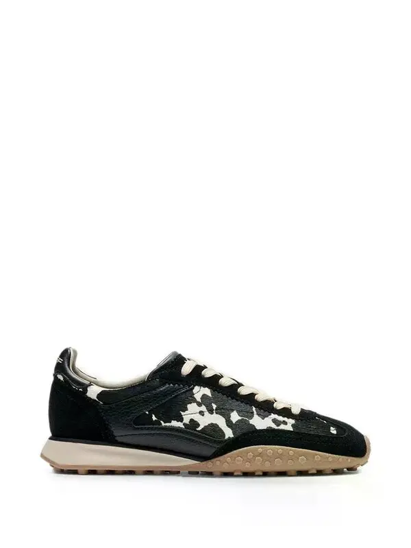 HOFF Animal-print Paneled Lace-up Sneakers - Black
