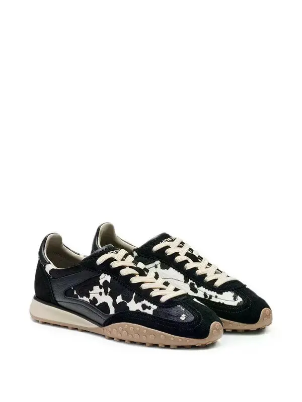 HOFF Animal-print Paneled Lace-up Sneakers - Black
