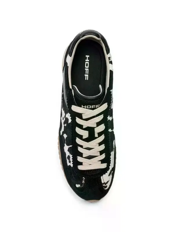 HOFF Animal-print Paneled Lace-up Sneakers - Black