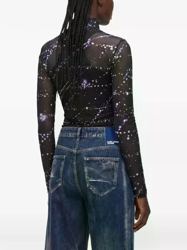 Karl Lagerfeld Mesh All-over-print Top