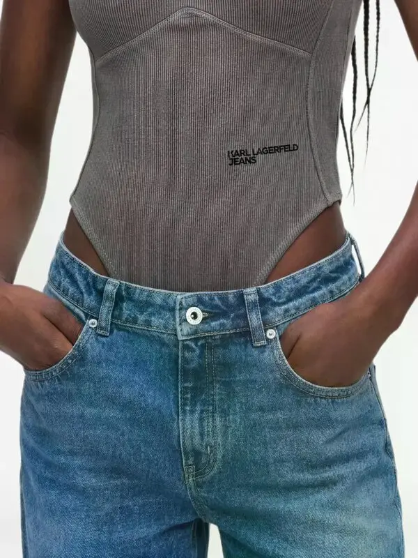 Karl Lagerfeld Mid-rise Barrel Seamed Jeans