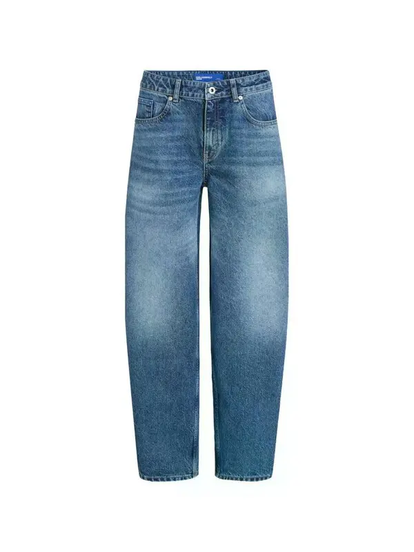 Karl Lagerfeld Mid-rise Barrel Seamed Jeans - Blue