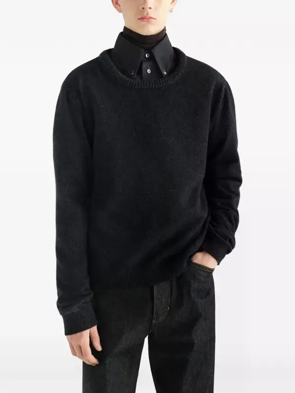 LEMAIRE Crew-neck Sweater In Alpaca Wool Blend